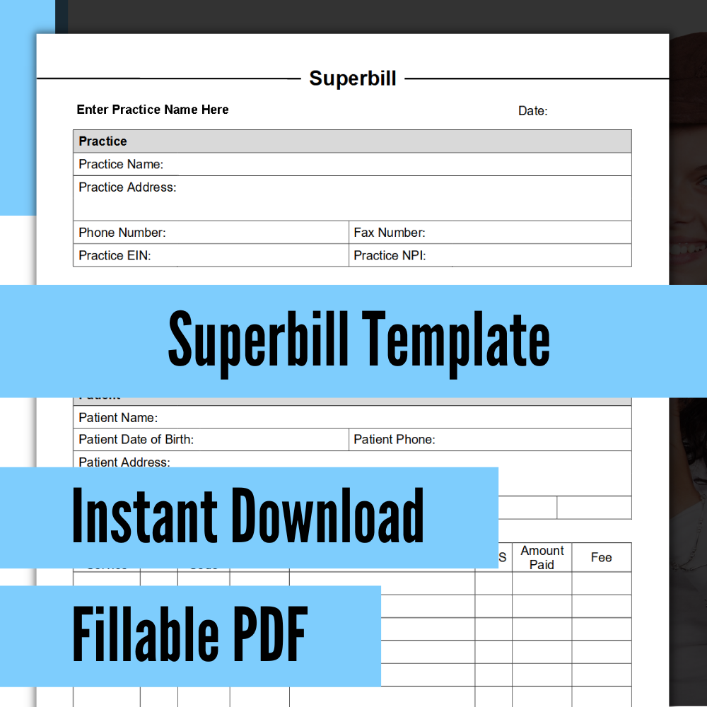 Superbill Template PDF With Fillable Fields 